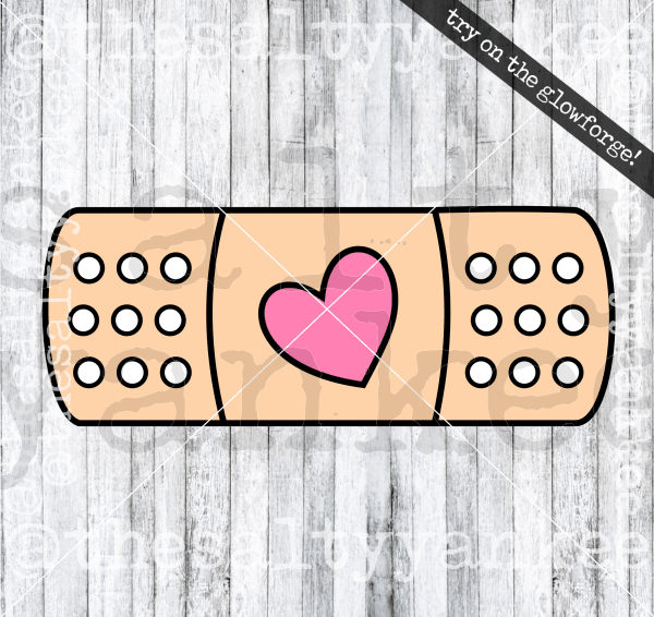 Band Aid with Heart SVG and PNG File Download – The Salty Yankee
