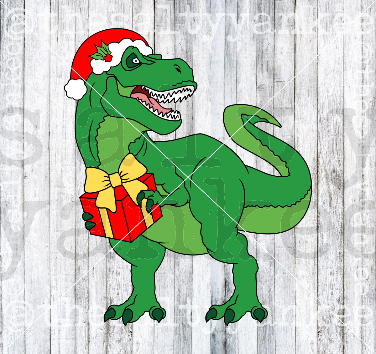Christmas Santa T Rex Dinosaur SVG and PNG File Download – The Salty Yankee