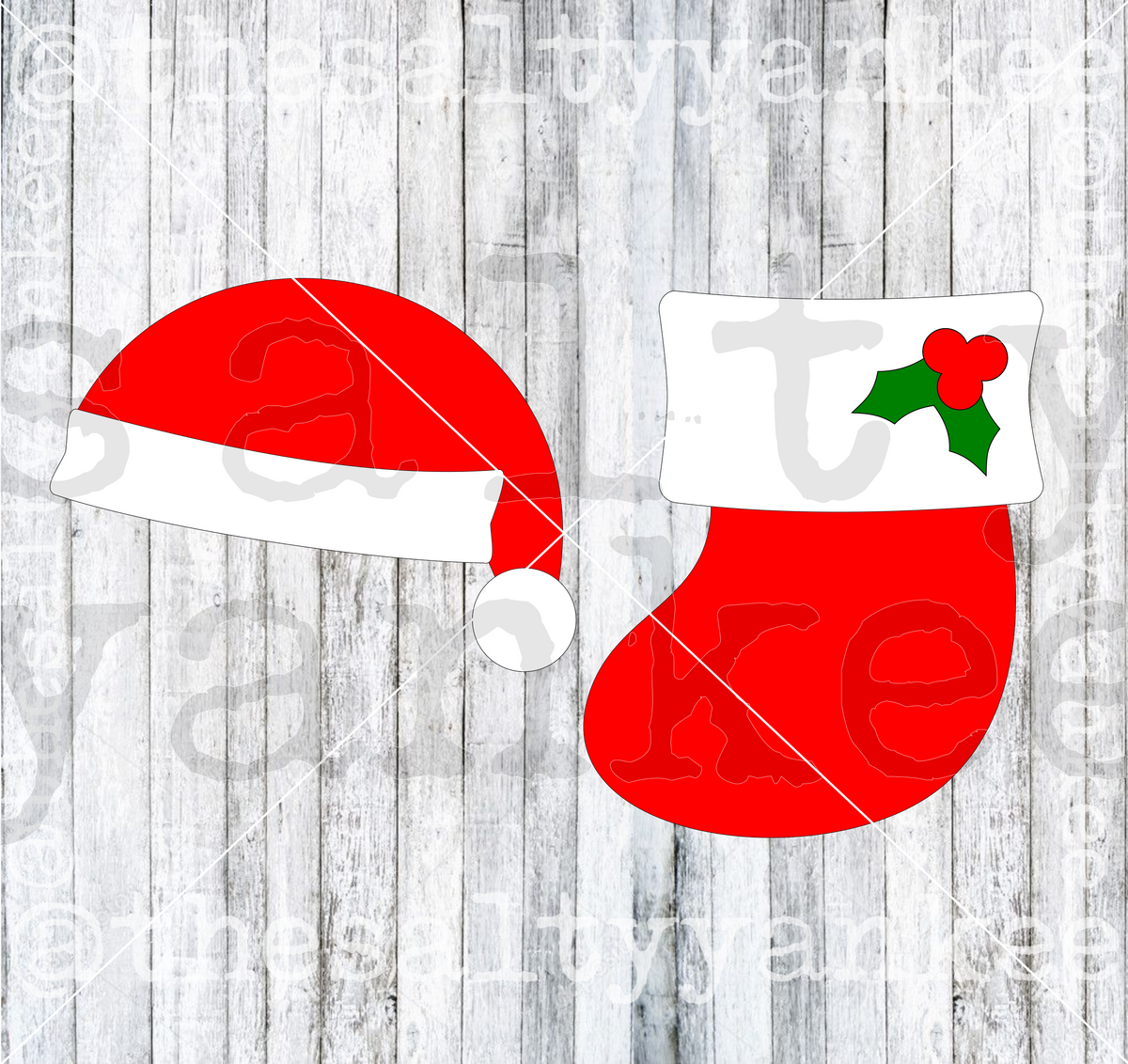 Basic Santa Hat and Stocking SVG and PNG File Download – The Salty Yankee
