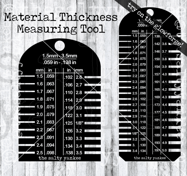 Material Thickness Measuring Tool for Laser Cutter SVG File Download ...