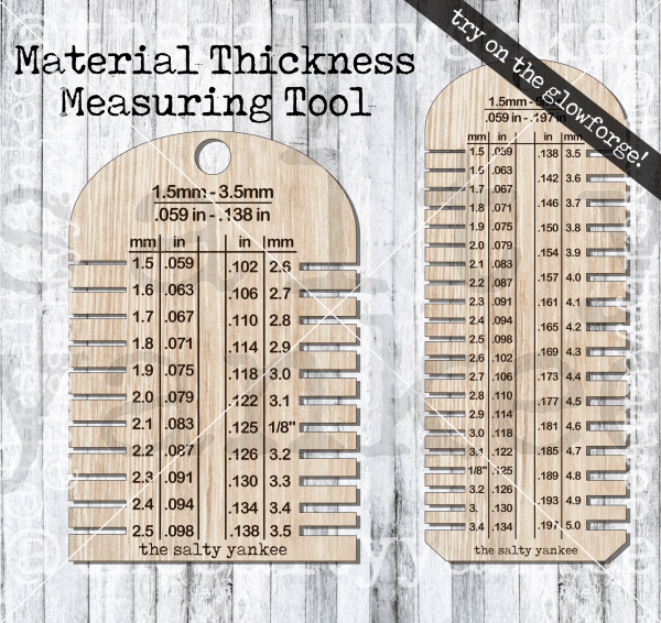 Material Thickness Measuring Tool for Laser Cutter SVG File Download ...
