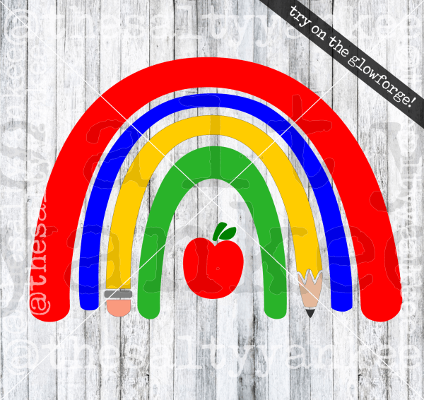 Teacher Pencil Boho Rainbow SVG and PNG File Download – The Salty Yankee
