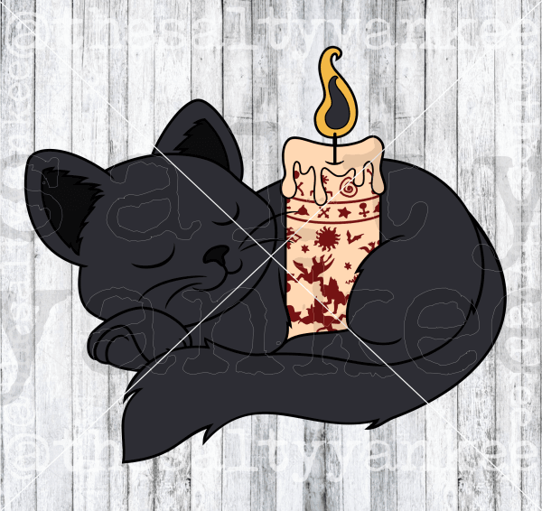 Binx with Black Flame Candle SVG and PNG File Download – The Salty Yankee