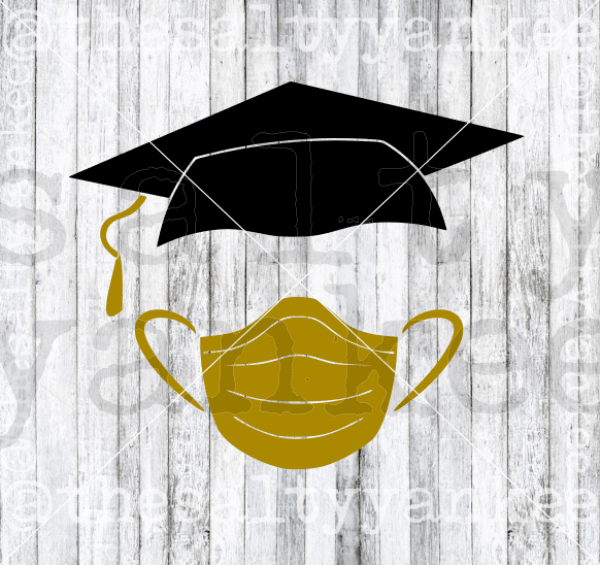 Graduation Cap with Face Mask SVG and PNG File Download – The Salty Yankee