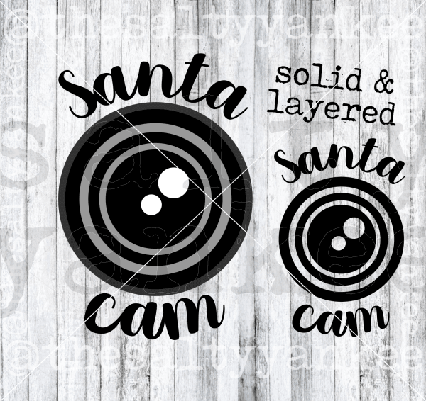 Santa Cam Layered and Solid SVG and PNG File Download – The Salty Yankee